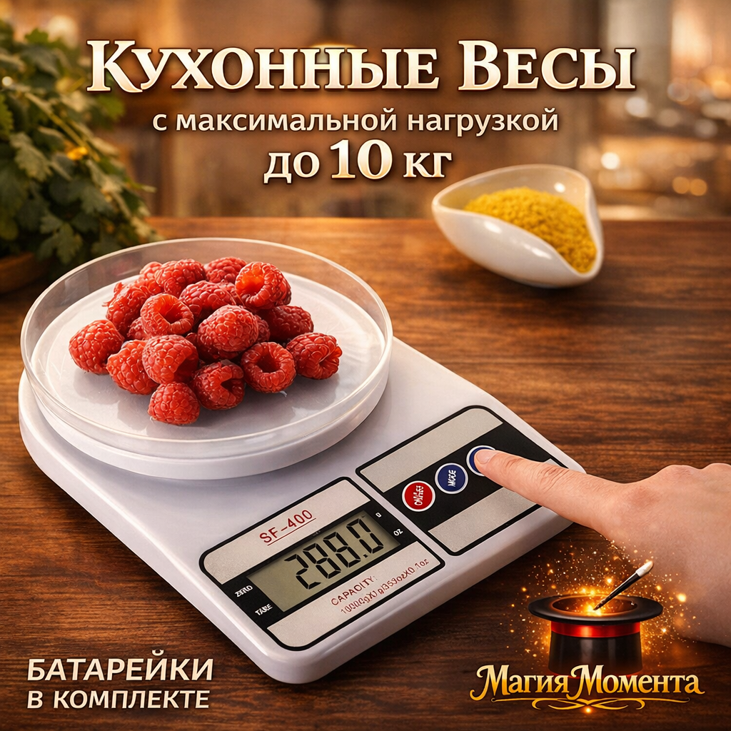 Кухонные весы электронные до 10 кг — удобные и простые весы для дома с LCD-дисплеем