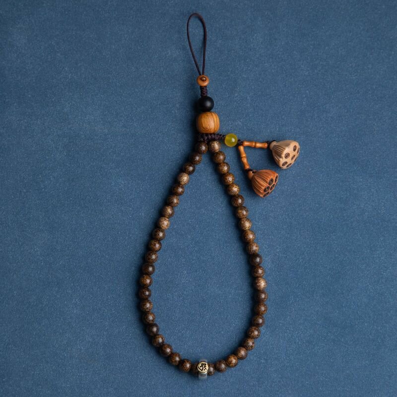 Ланъярд для телефона из агарового дерева Калимантан для женщин, китайский стиль ретро, высококачественная цепочка для телефона для мужчин