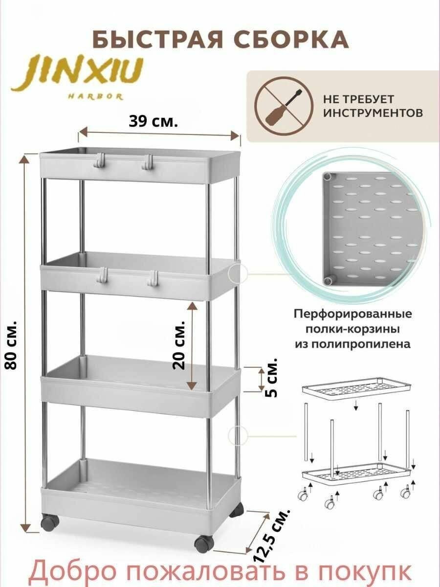 Из Китая Стеллаж для ванной и кухни на колесиках