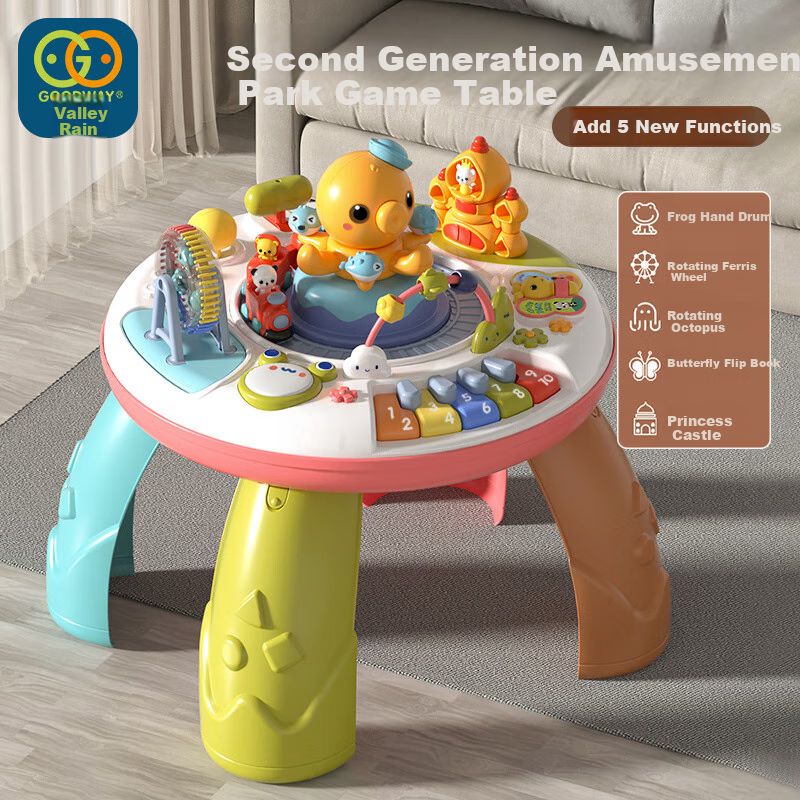 GOODWAY Многофункциональный игровой столик для малышей 6 месяцев+ и детей 1-3 лет, обучающая игровая мебель Цвет：[6