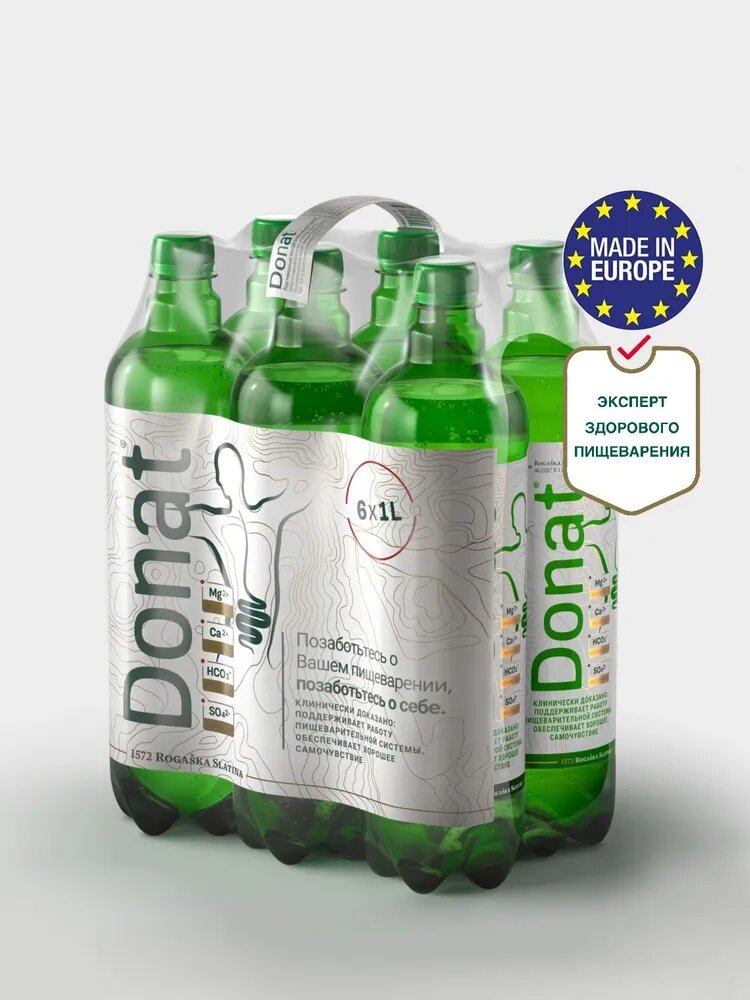 Donat Вода Минеральная Газированная 1000мл. 6шт