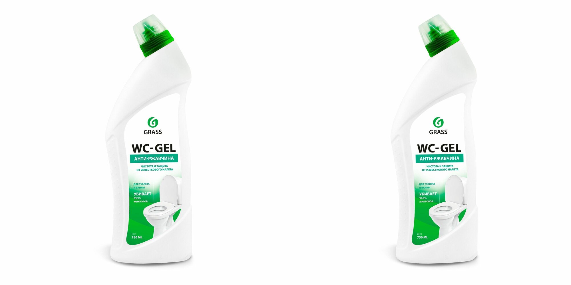 Grass Средство для чистки сантехники WC-Gel, 750 мл, 2 шт