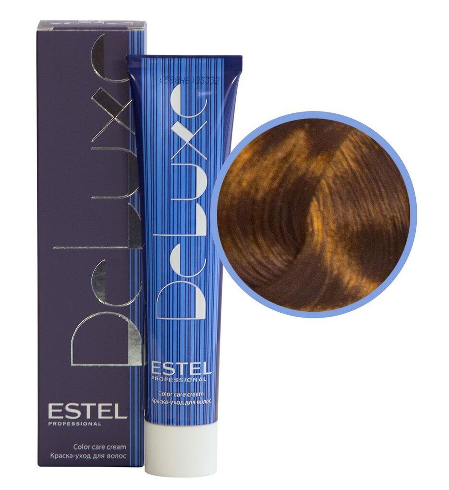 Estel Professional Краска-уход DeLuxe 6/43 темно-русый медно-золотистый Эстель делюкс