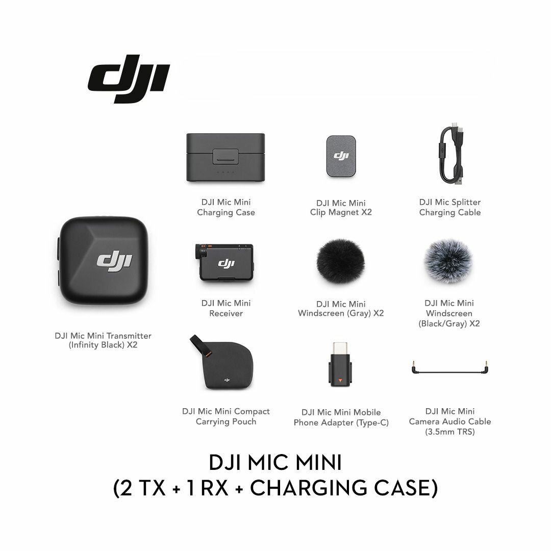 DJI Mic Mini Высококачественный Мини-Беспроводной микрофон со сверхлегким шумоподавлением в течение 48 часов