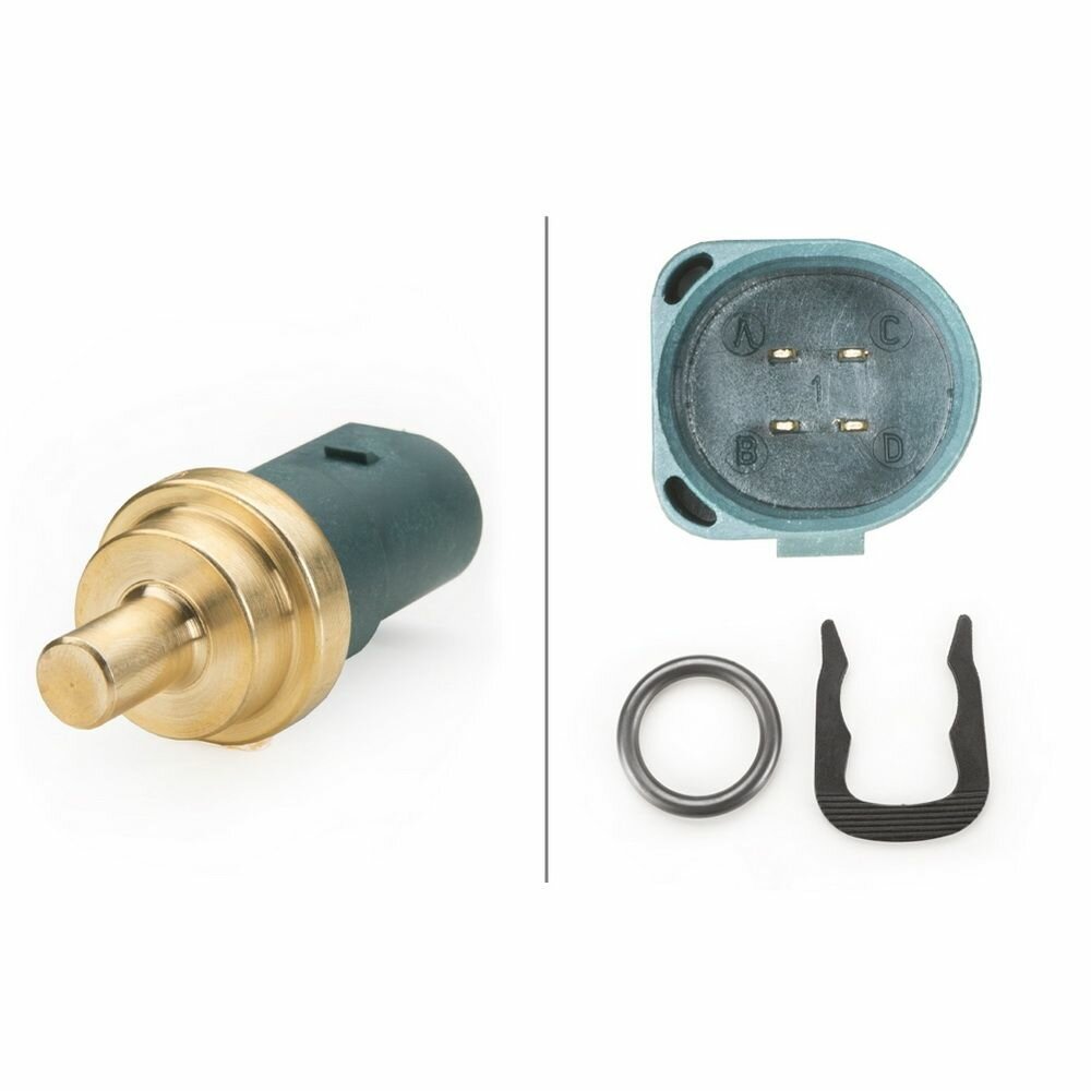 Датчик температуры охлаждающей жидкости VAG A3 A4 Octavia Golf IV New Beetle 4pin, d 20mm HELLA 6PT 009 107-141