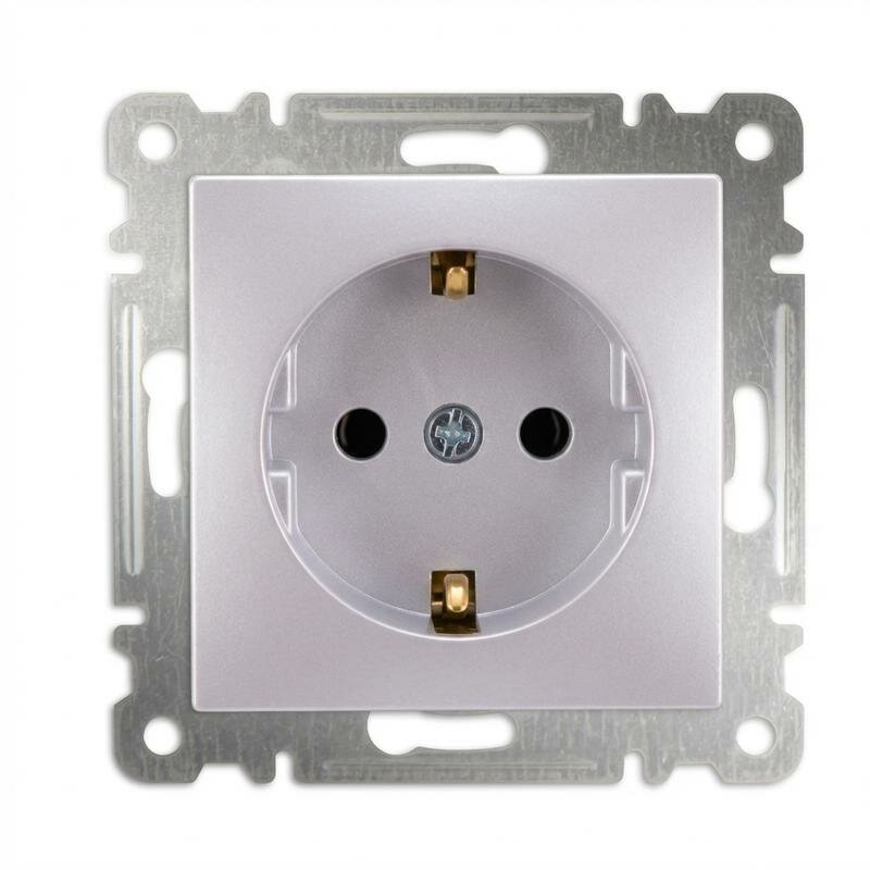 Розетка 1-м СП Karea 16А IP20 с заземл. механизм жемчуж. Makel 57100028