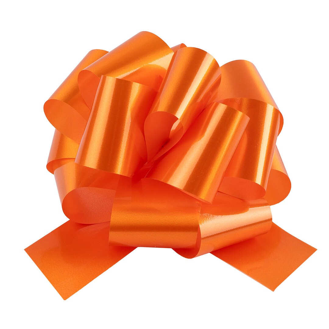 Бант Шар, Оранжевый, Лаковый, 21 см, 1 шт. в упак.