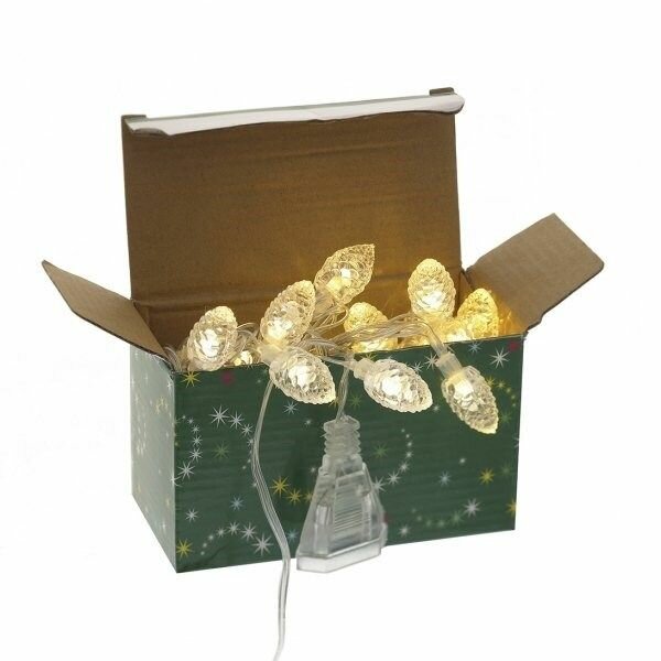 Электрогирлянда "Шишка", L4 м, (20 теплых белых LED, 2W, шнур прозрачный 1м, IP20)