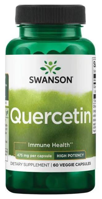 Swanson Quercetin - High Potency (Кверцетин - Высокая эффективность) 475 мг 60 капсул, 02/24 , повышает тонус, укрепляет иммунитет