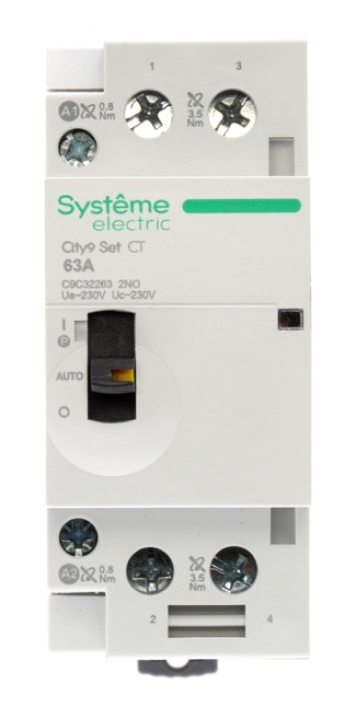 Контактор модульный Systeme Electric / Систем Электрик City9 Set 2НО 63А 230В AC, C9C32263 / коммутационное оборудование