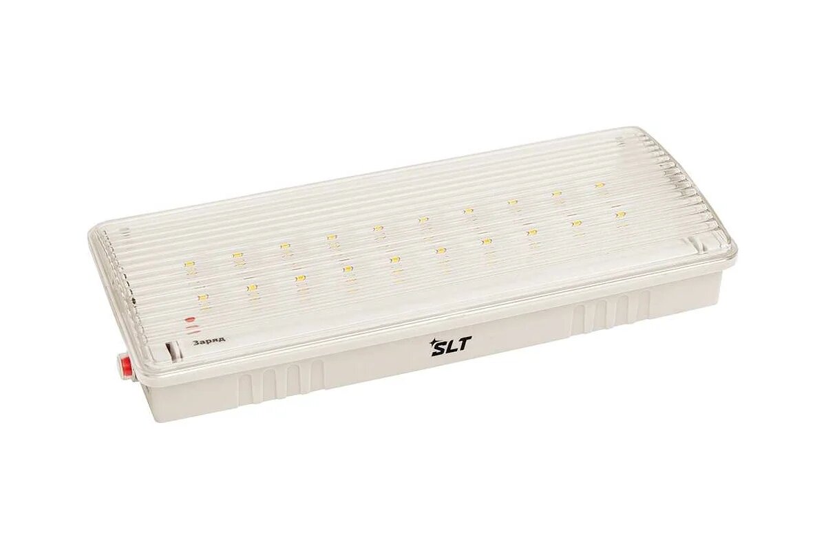Аварийный светильник SLT PL‑0145A с режимами AC/DC, пост. и непост. свечения, IP 54