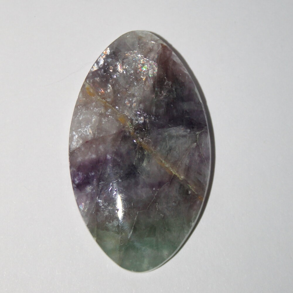 Флюорит кабошон, натуральный камень, 47х28х3 мм, Сибирь,"True Stones"