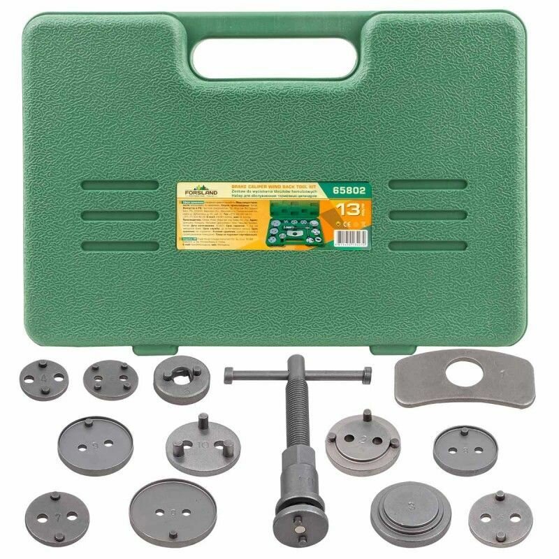 Набор инструментов для обслуживания тормозных цилиндров 13 предметов Forsland, в кейсе