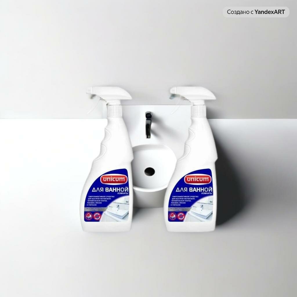Средство для чистки ванной комнаты и сантехники Unicum, спрей, 500 мл, 2 шт