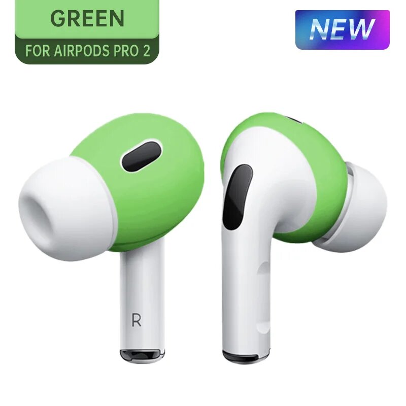 Силиконовые амбушюры для AirPods Pro 2 AIR HUI PODS 1 Pair, PRO 2 GREEN