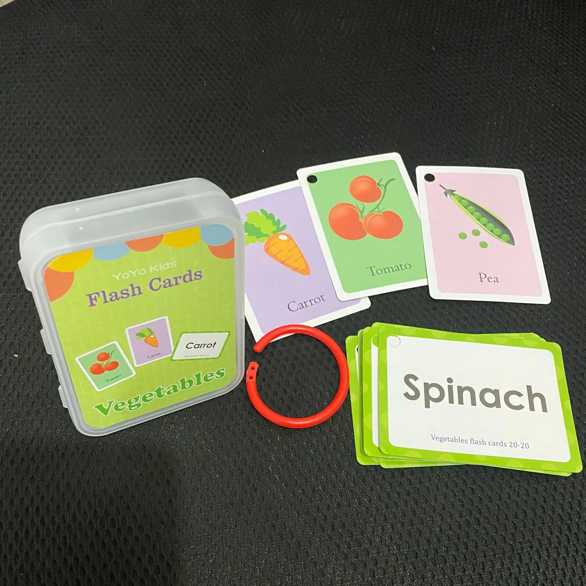 Обучающие карточки Vegetables для детей 3-6 лет, зеленые