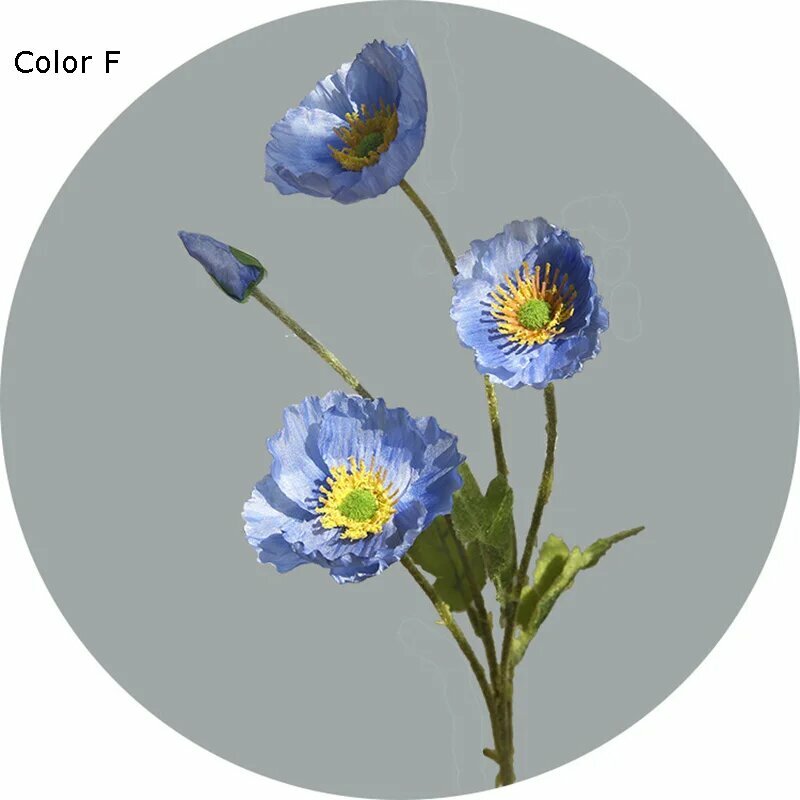 Искусственные маки из шелка, букет F