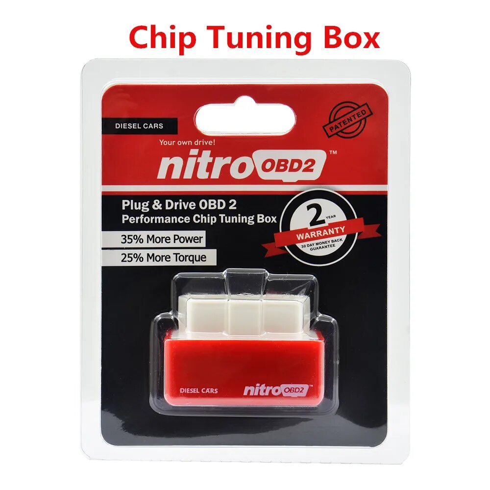 Новейший Nitro OBD2 Eco OBD2 Экономия 15% Топливный чип-тюнинг Box NitroOBD2 для дизельного бензина Автомобильная вилка и драйвер Бесплатная доставка Diesel Single Red