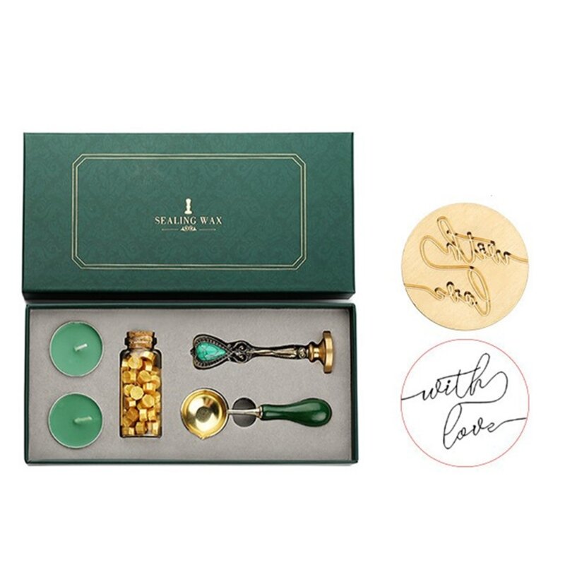 Набор сургучных печатей с огнеупорной краской-с любовью