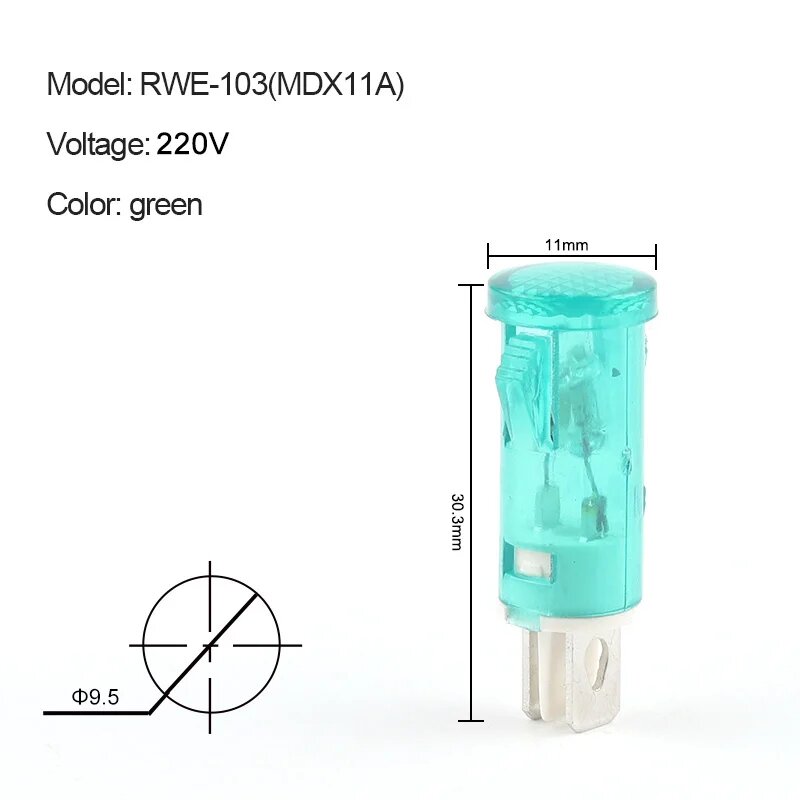 Индикатор RWE-103(MDX11A) 220V, зеленый