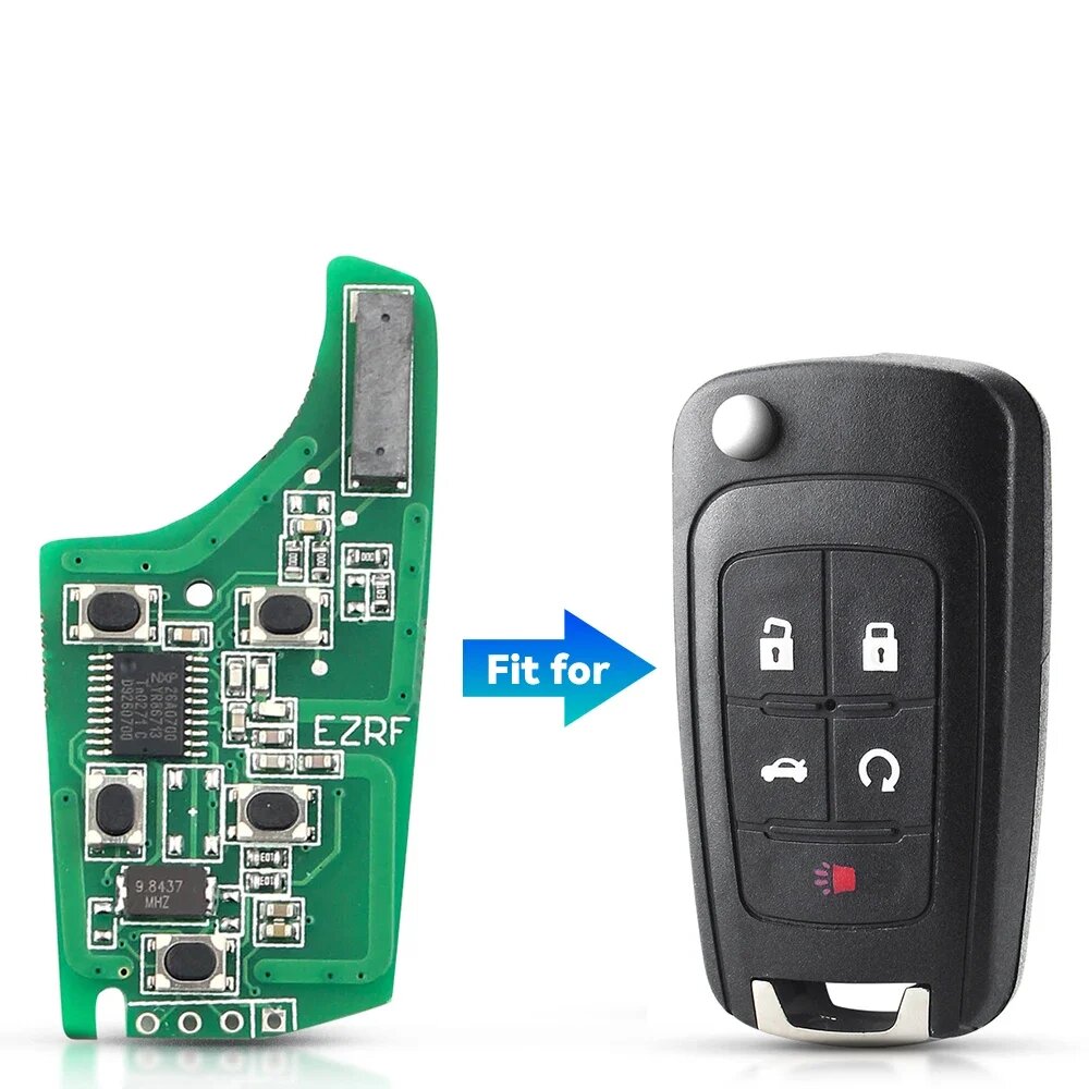 KEYYOU дистанционный ключ от машины 315 МГц/433 МГц ID46 для Chevrolet для Opel Vauxhall Astra J Corsa E Insignia Zafira C 2009-2015 5BTN Board, 433MHZ