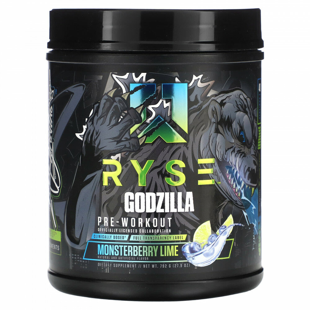 RYSE, Godzilla, предтренировочный комплекс, со вкусом монстеры и лайма, 776 г (1,74 фунта)