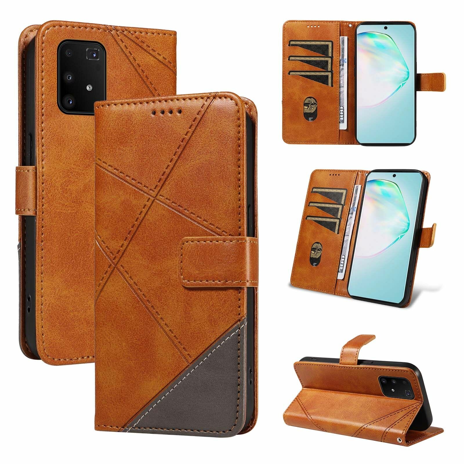 YIKATU Чехол книжка для Samsung Galaxy A91 / M80S / S10 Lite (Самсунг Галакси S10 Lite / M80S / A91) кожаный черный с магнитной застежкой, flip чехол с функцией подставки, С вытяжным шнуром