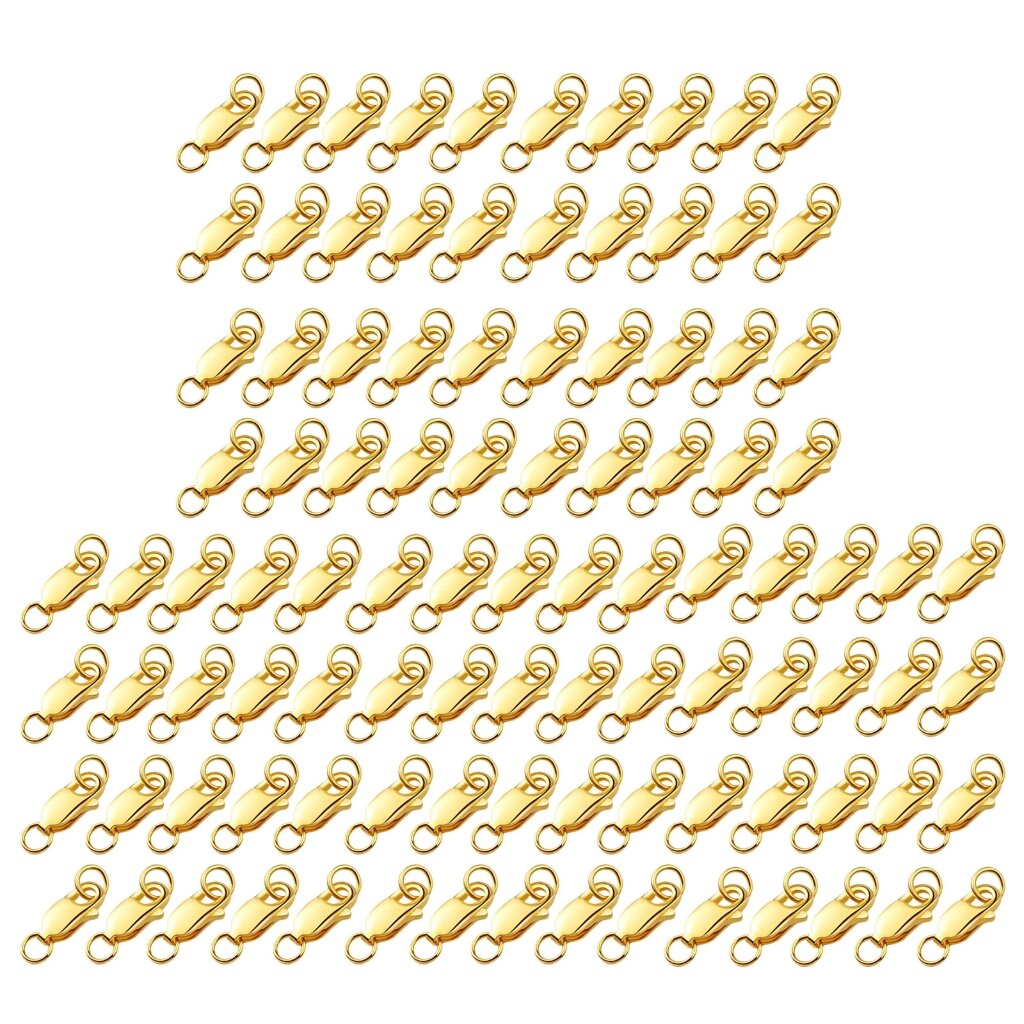 Упаковка из 100 застежек-лобстеров для изготовления ювелирных изделий ручной работы.