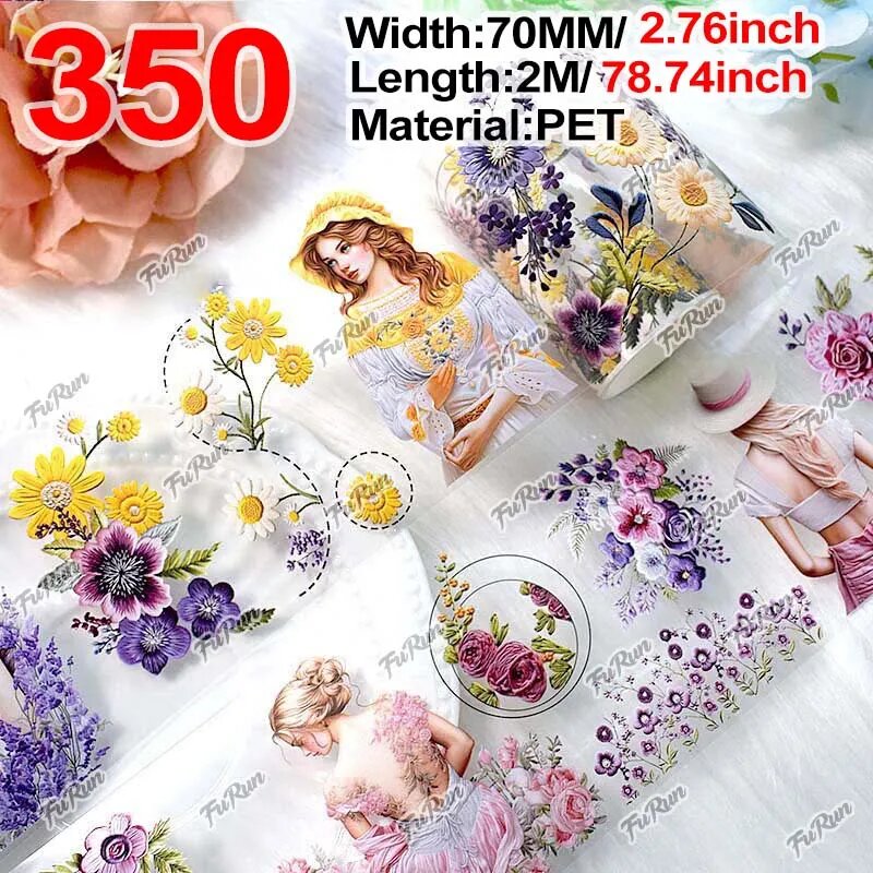 Прозрачная малярная лента ПЭТ для скрапбукинга 2 м 350