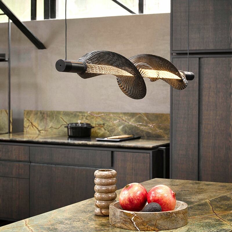 Европейская современная креативная полосатая потолочная люстра-D7187