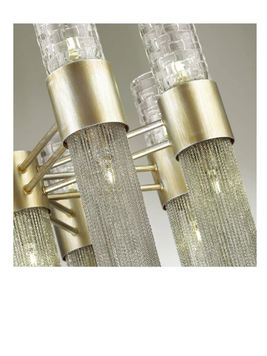 Люстра newrgy lighting 4631/6, серебро, цоколь G9, 40 Вт, свет нейтральный белый, для гостиной — фото 1