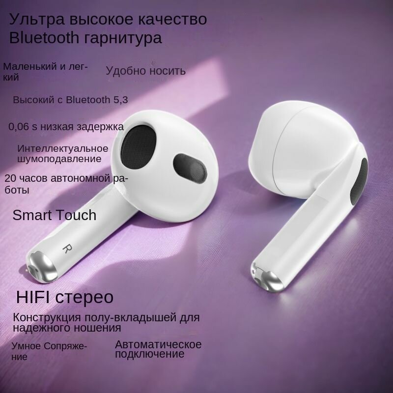 Bluetooth наушники A6; Беспроводные наушники c двойным шумоподавлением,