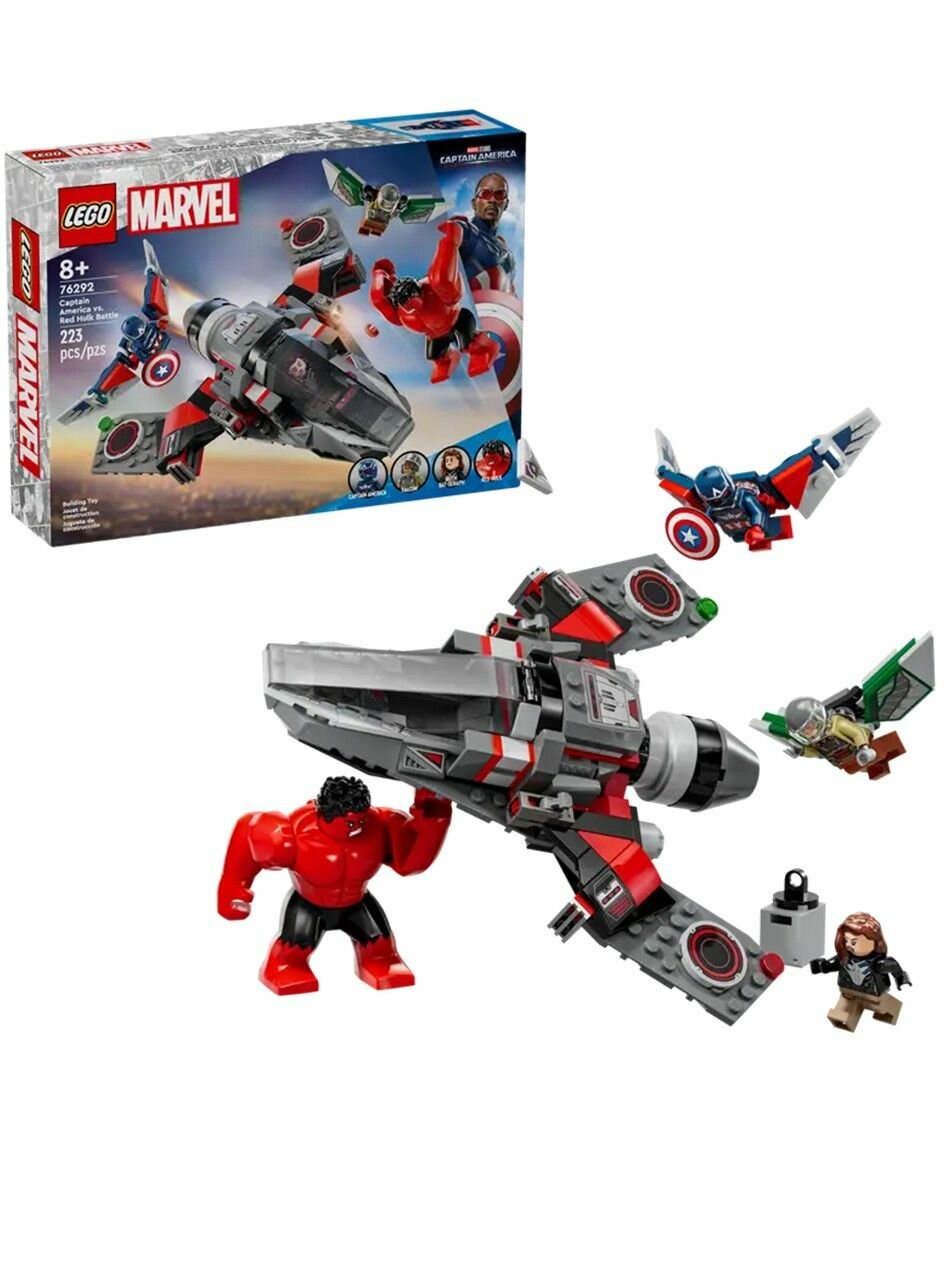 76292 Конструктор LEGO Super Heroes Marvel Captain America vs. Red Hulk Battle Битва Капитана Америки против Красного Халка 223 деталей