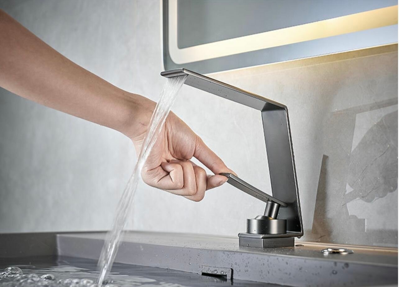 Смеситель для раковины серый. Смеситель для раковины в ванную