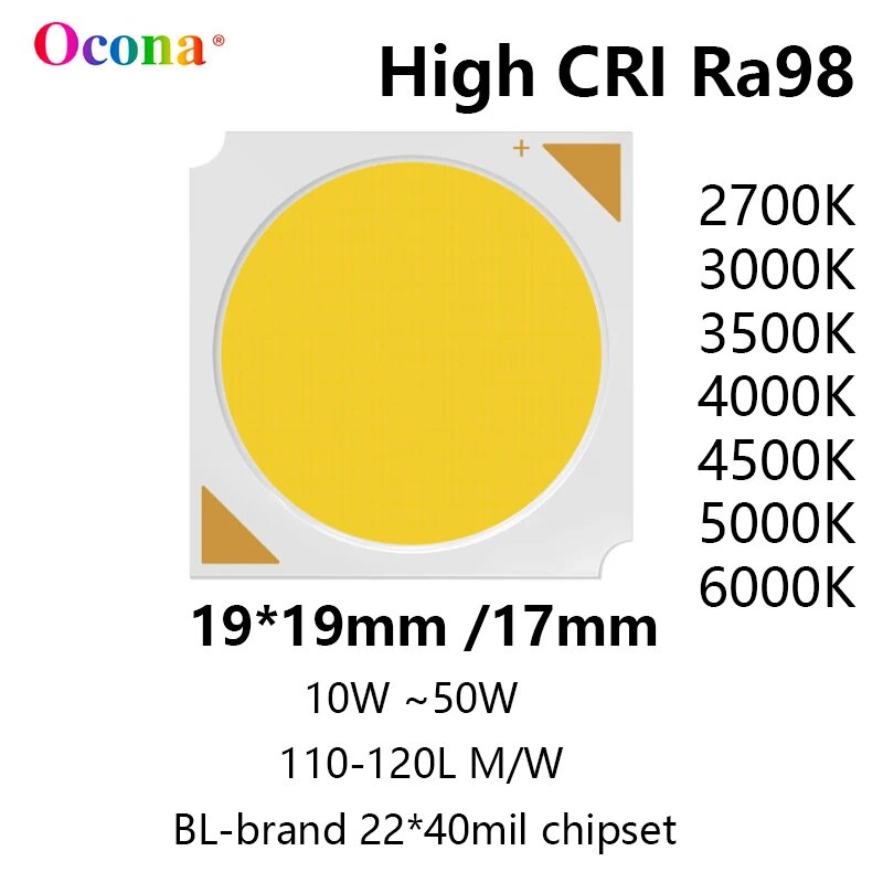 OCONA BALL 020 светодиодная матрица теплых белых чипов 10-50Вт 3000K, 24W-36V 4pcs