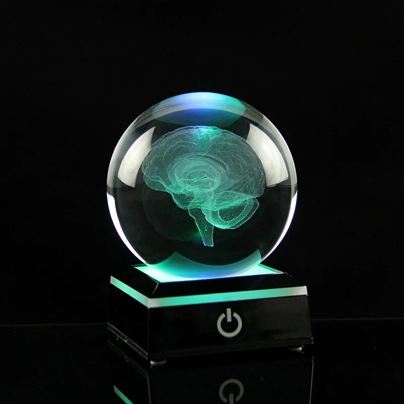 Хрустальный шар "Мозг" изумрудный, B Cube LED Base