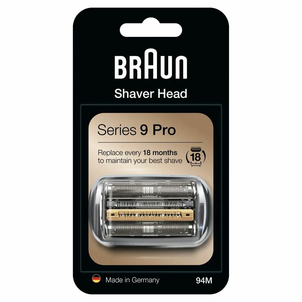 Бритвенная головка для Braun Series 9, 9 Pro, нержавеющая сталь, чёрный, матовый, 1 шт
