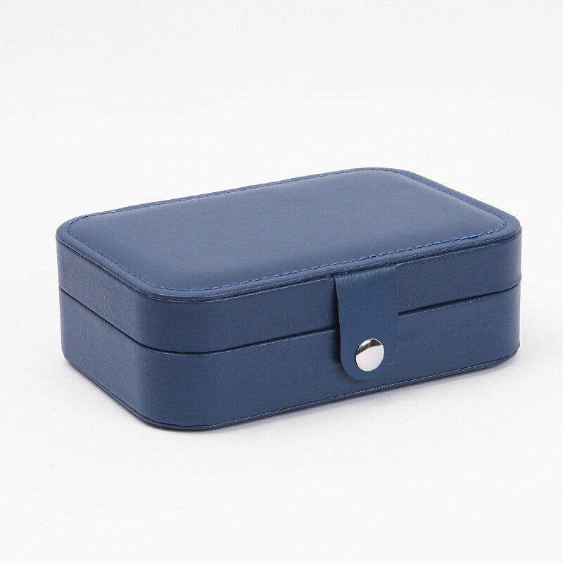 Шкатулка для украшений, двухслойная, портативная, антиоксидантная, темно-синяя, 16x11,5x5 см