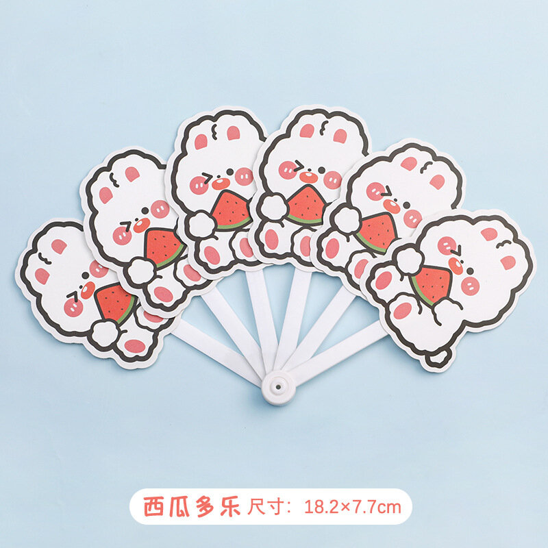 Веер "Арбузный Доул", складной, летний, 6-кратный, цвет арбузный