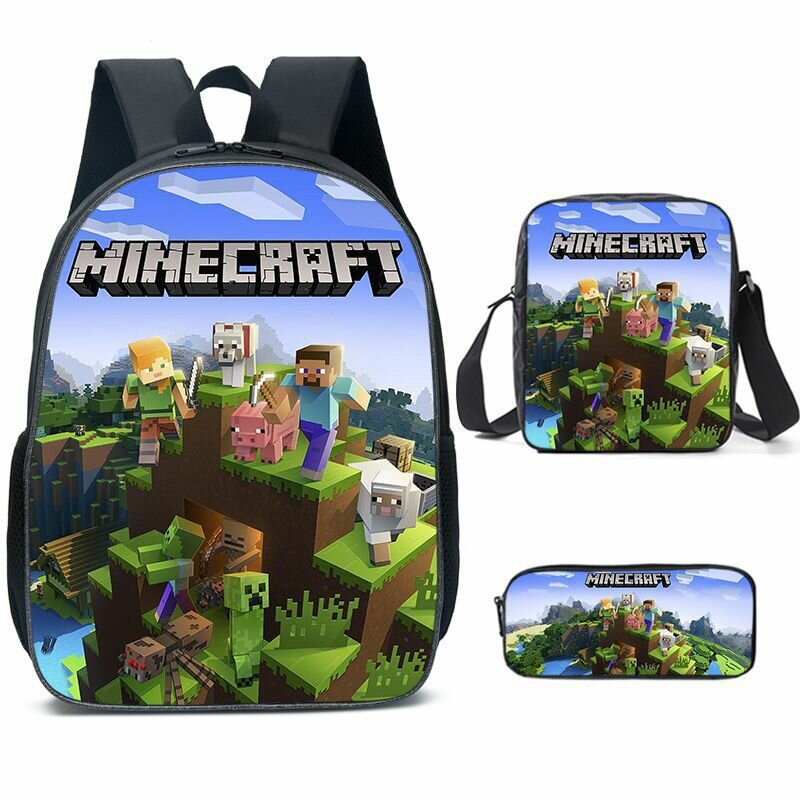 Рюкзак "Minecraft", ткань Оксфорд, аниме-узор, 17 дюймов, 20 л