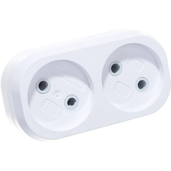 Разветвитель Universal 2-м без заземл. 10А плоский, А202