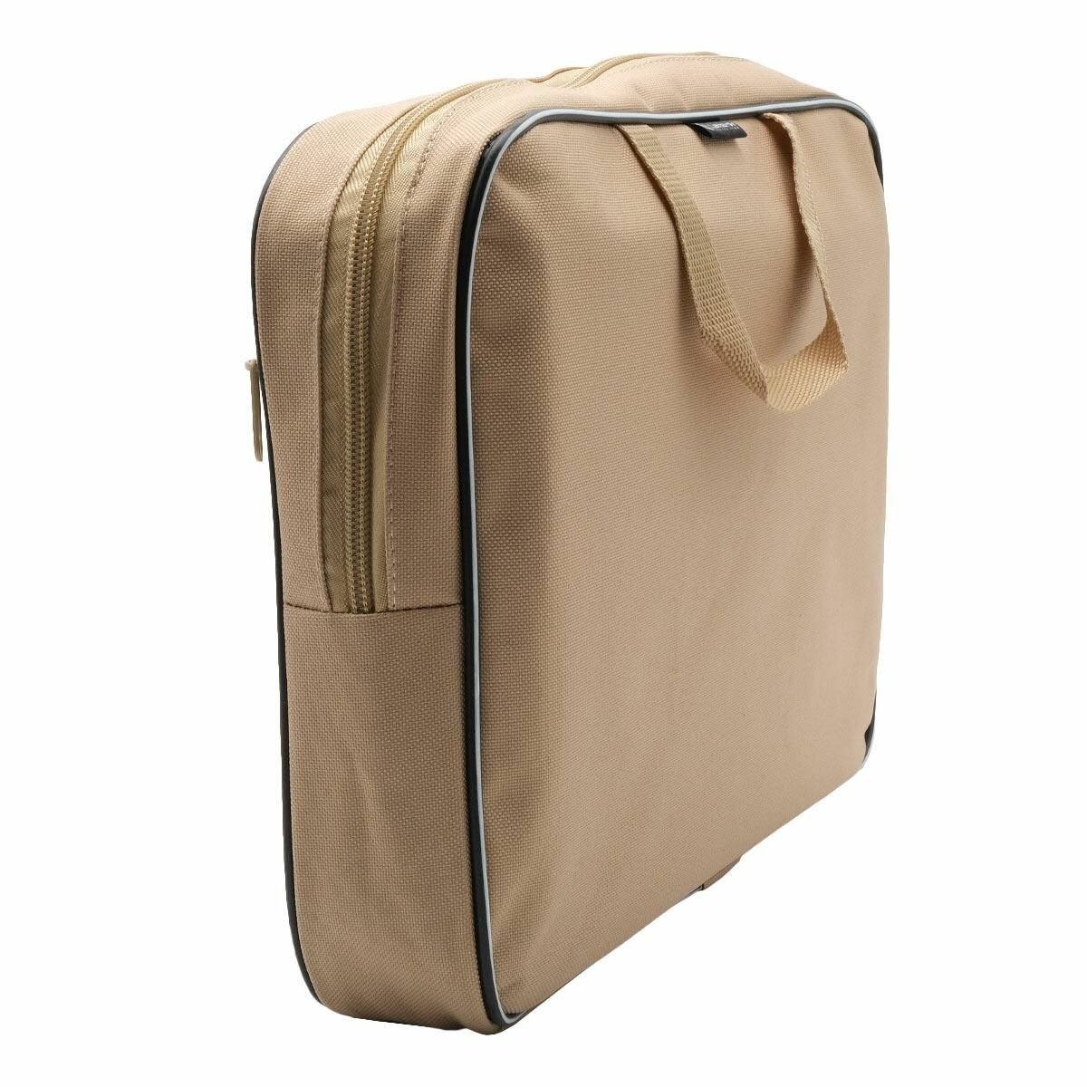 Папка-портфель Lamark А4, на молнии, с ручками, 1 отделение, карман снаружи, бежевая