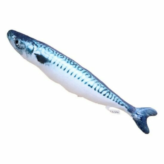 Игрушка Zoowell "Рыбка Макрель" мягкая, антистресс, развлечение для кошек, с кошачьей мятой, 20 см (ZWFish4)