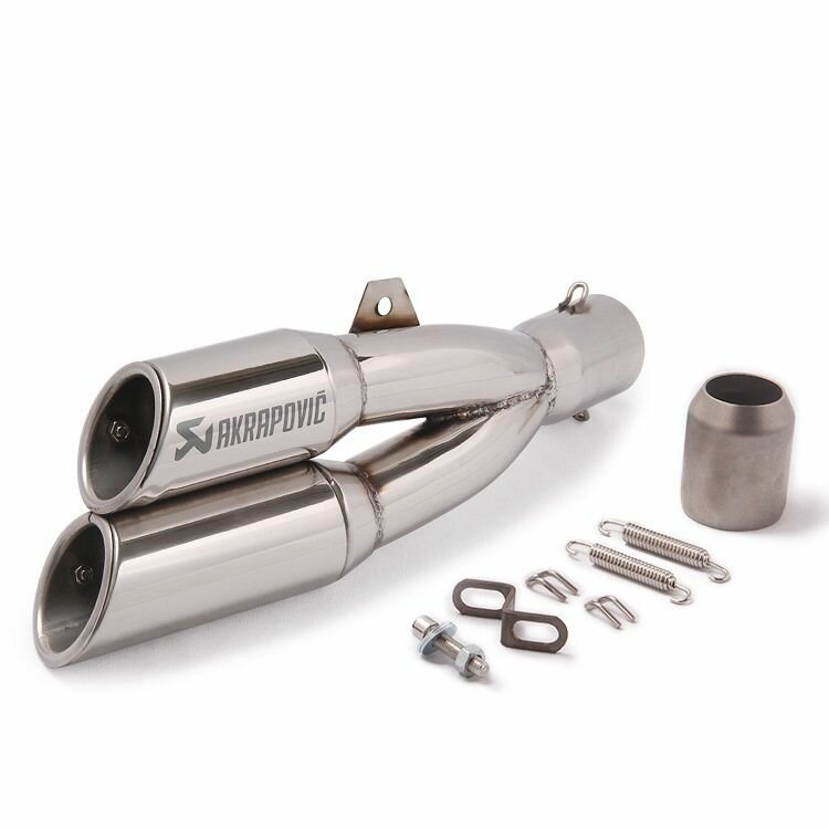 Глушитель мото двойной хром