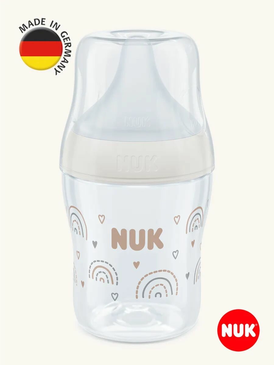 Бутылочка для кормления новорожденного 150 мл NUK PERFECT MATCH с силиконовой соской с отверстием S 0+