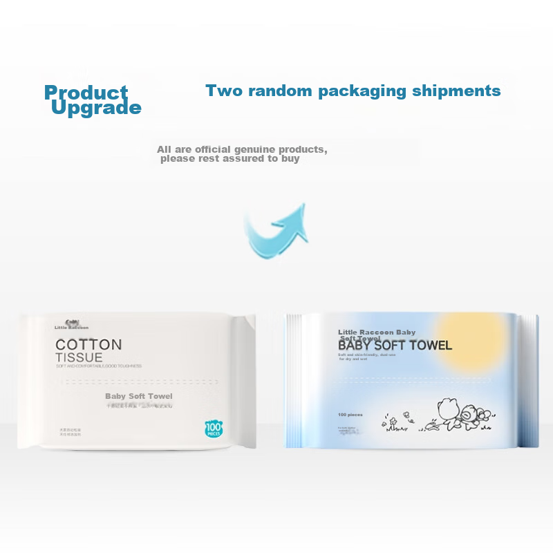 Xiaohuanxiong Baby Soft Wipes, Wet And Dry Use, Portable Hand And Face Cleansing Wipes for Children And Infants, 100 Sheets * 10 Packs