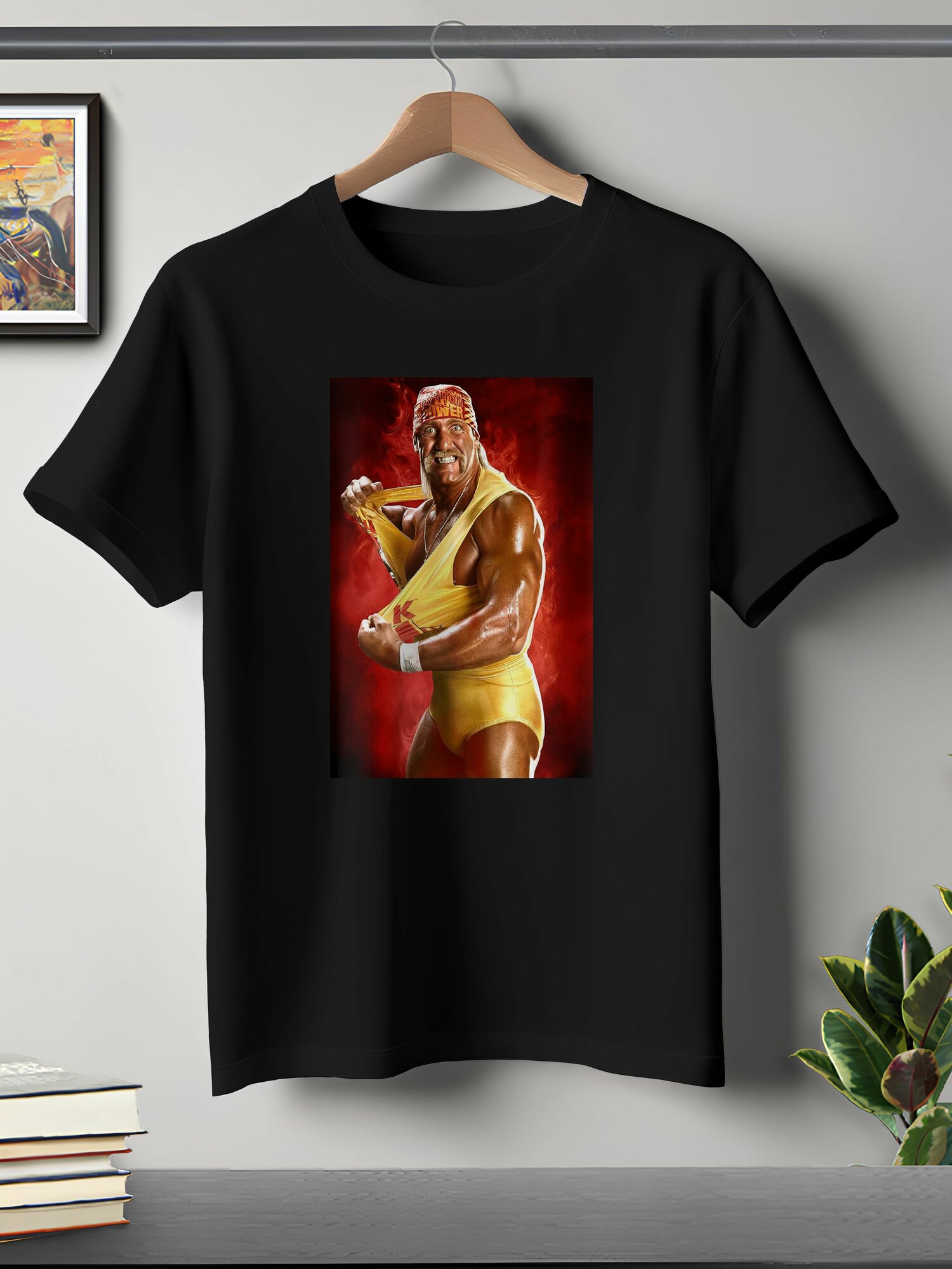 Футболка ONEQ унисекс 50-52 (XL) размер с принтом Халк Хоган, черная