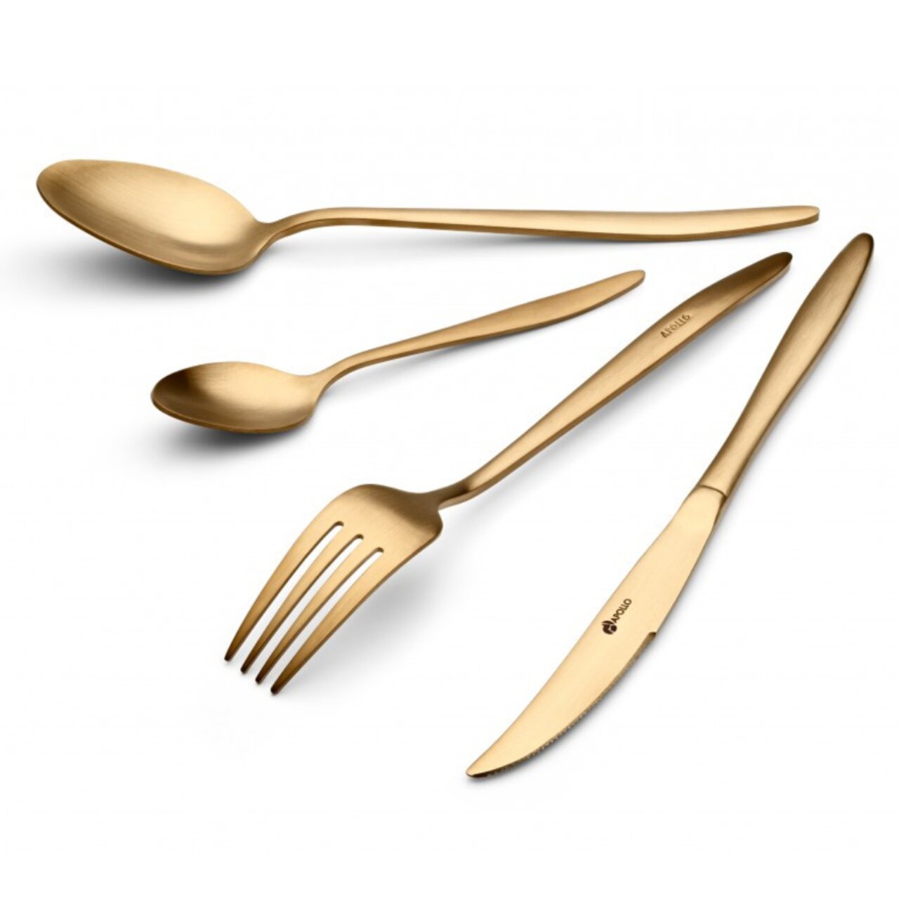 Apollo Lungo Matt Gold Набор столовых приборов с матовым золотым покрытием на каждый день