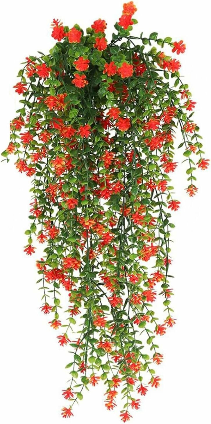 Искусственное висячее растение, лоза эвкалипта и камелии