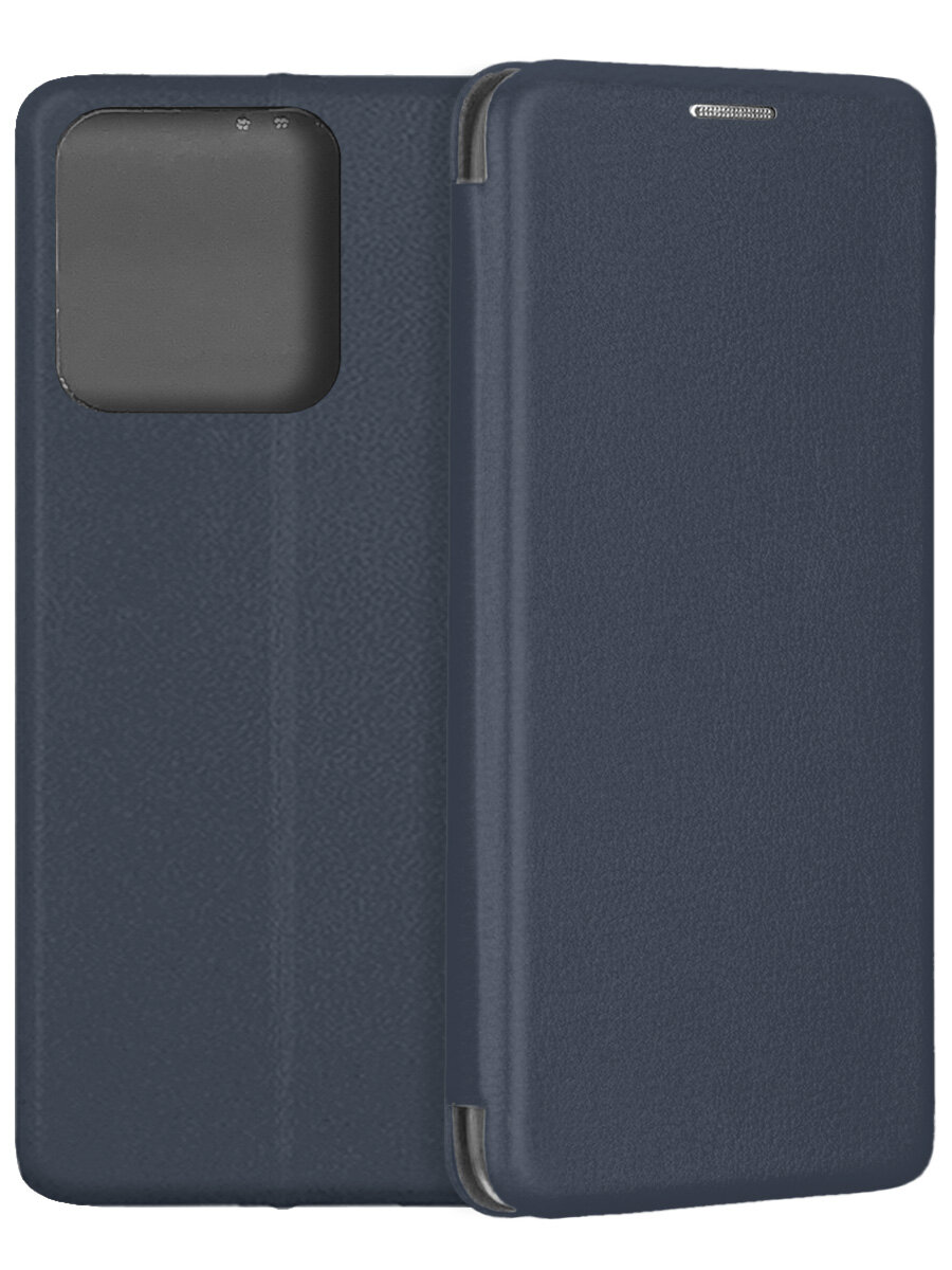 Чехол для Realme Note 50 темно-синий / книжка, подставка, отделение для карт